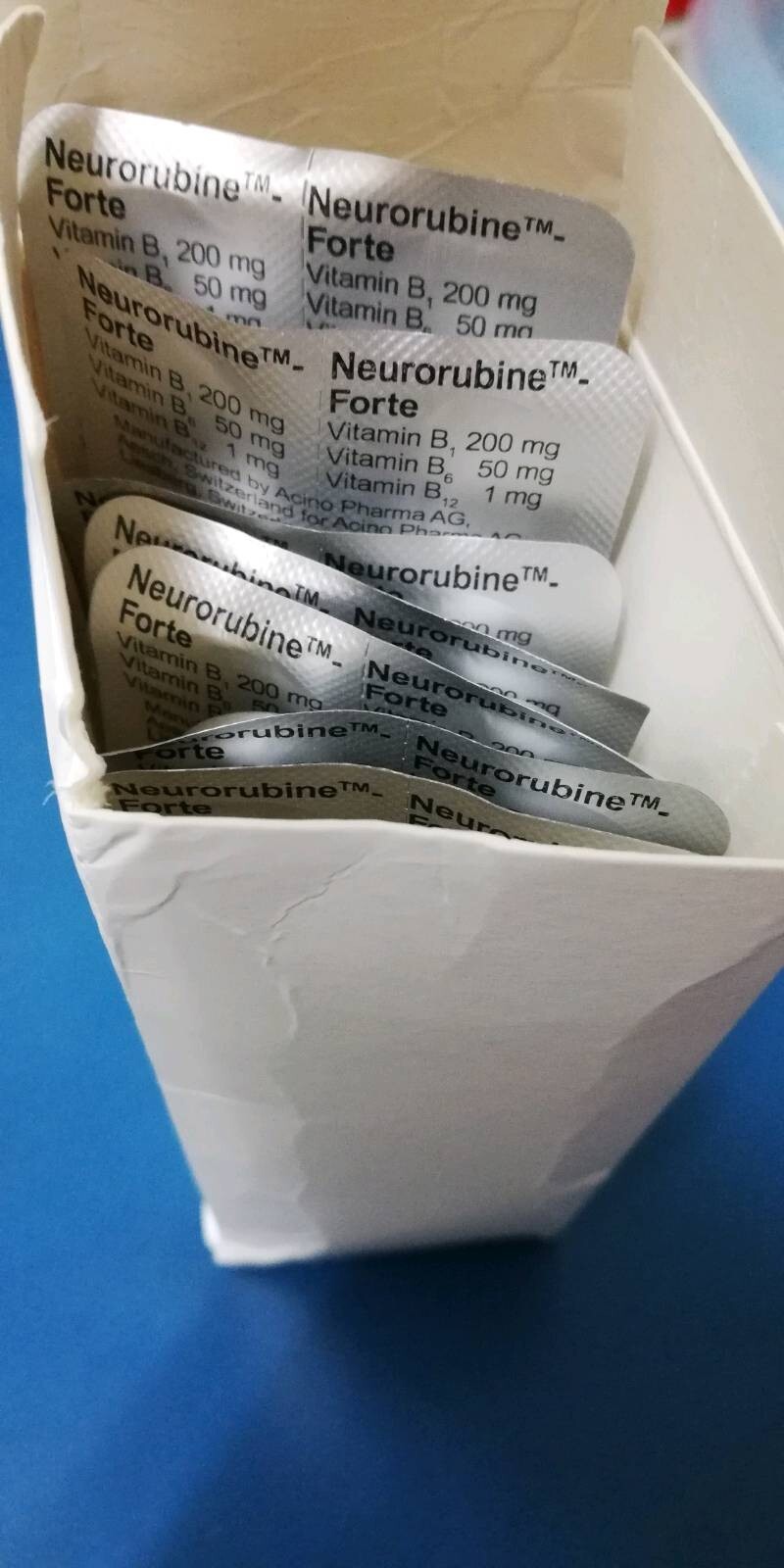 10X Neurorubine Forte 100s With Vitamin B1, B6, B12 For Nerves Free 1 ...