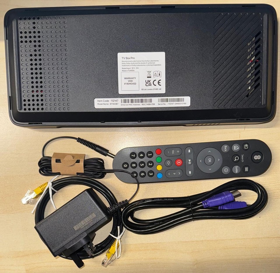 EE TV Pro 4K Freeview Set Top Box YouView 1TB DVR Dolby Atoms HDR ...