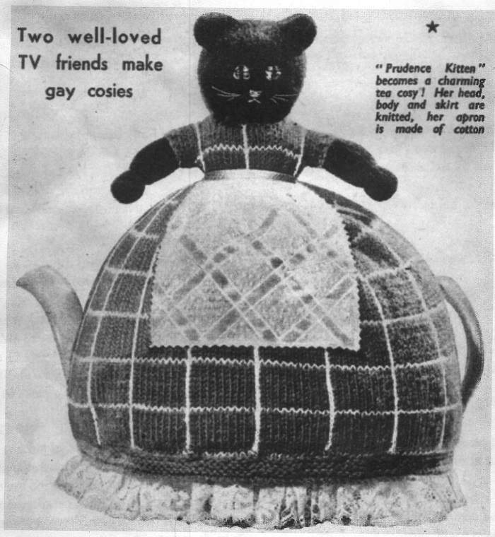 Prudence Kitten Tea Cosy Knitting Pattern-Instruction Sheets w/Modern ...