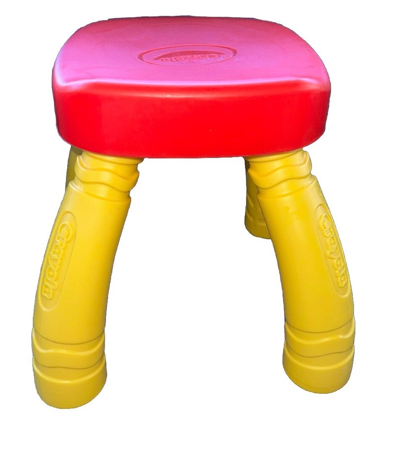 Crayola Crayons Kids child Stool 12” Red & Yellow Hard Plastic EUC ...