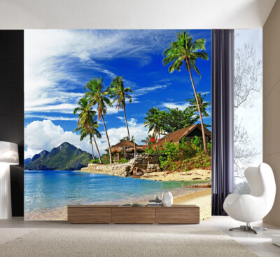 3D Beach Coconut Tree G10598 Wallpaper Wall Murals Removable Self ...