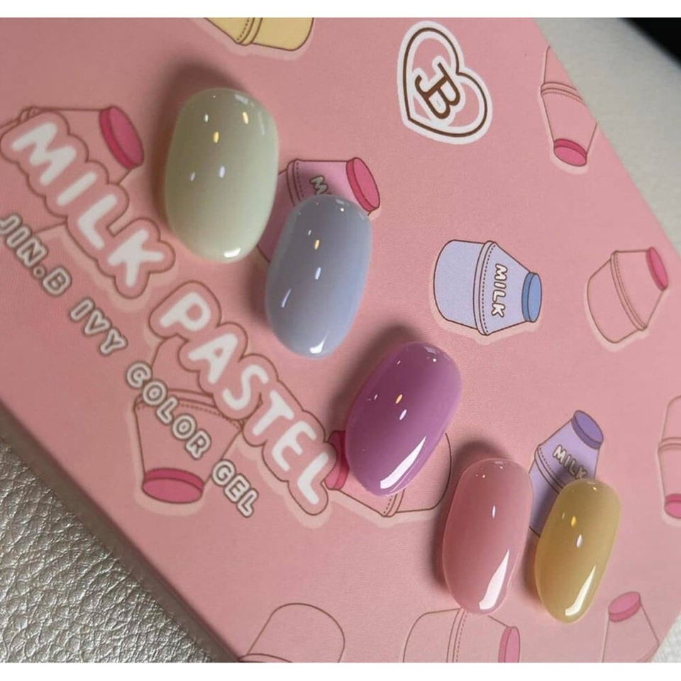 Gracia Jin B Milk Pastel Syrup Gel 5 Color SET Gel Nail Polish K-Beauty ...