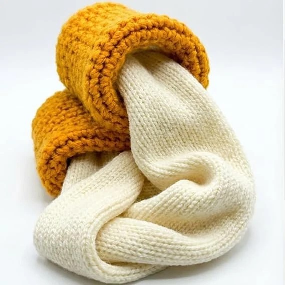 Mozzarella Stick Scarf, Winter Cheese Pull Knit Long Neck Scarves for ...