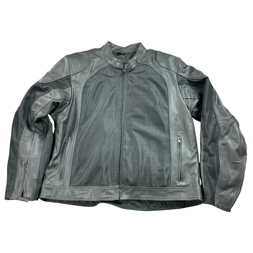 BiLT BLL4 Jacket Mens 52 Black Leather Mesh Padded Motorcycle Biker ...