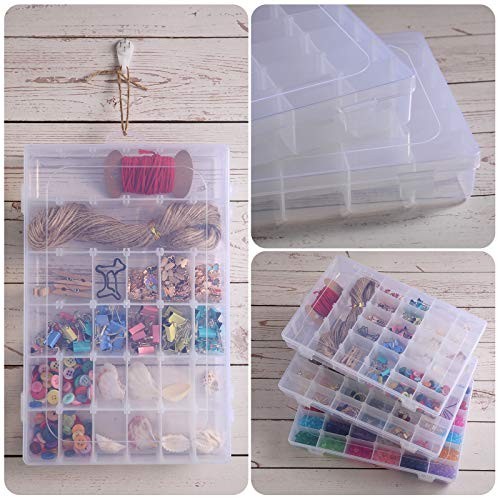 5 Pieces Plastic Jewelry Storage Organizer Boxes Clear Container with ...