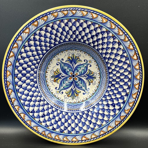 Deruta Italian Pottery Serving/Pasta Plate 10” Geometric Design | eBay