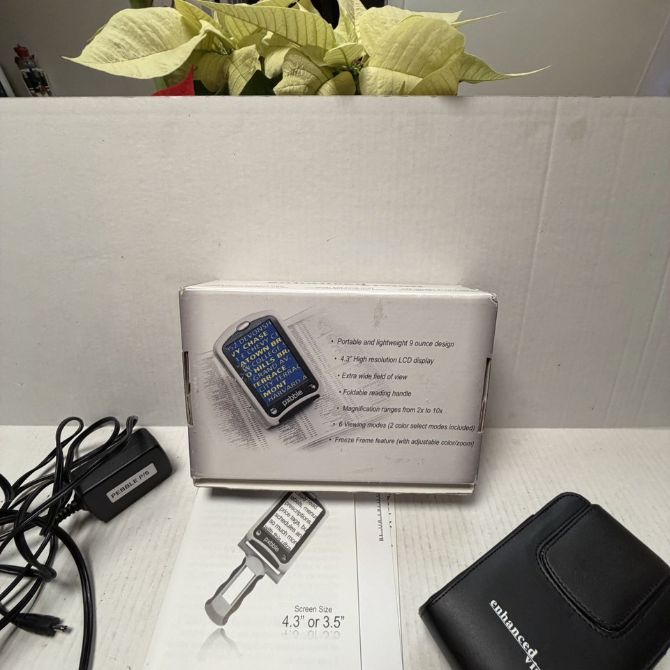Enhanced Vision Pebble HD Portable Magnifier 4.3" Color Screen 14X Mag ...