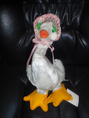 Vtg RUSHTON 13" Rubber Beak HAPPY Goose Duck Doll Stuffed Animal Plush ...