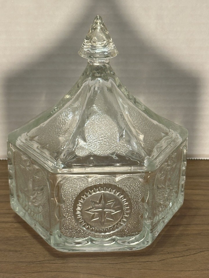 Vintage Indiana Glass Colonial Star & Eagle Candy Dish 1970’s Tiara ...