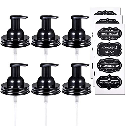 6 Pack Stainless Steel Mason Jar Soap Dispenser Lids with Pump for ...