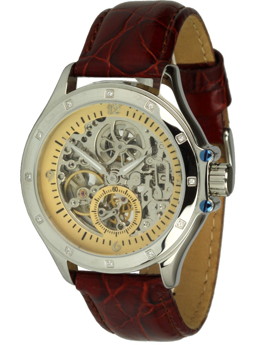 Löwenstein Skeleton Automatic Watch with Zirconia Trim Men's Watch Ø ...