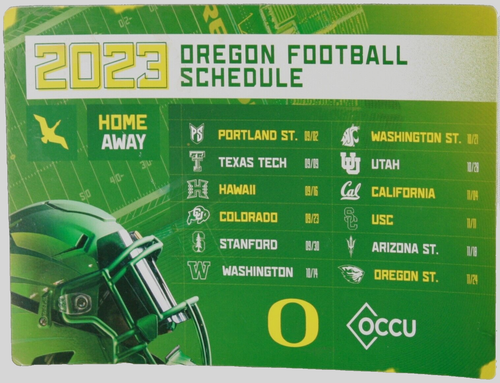University of Oregon Ducks Football Schedule Magnet 2023 * Autzen ...