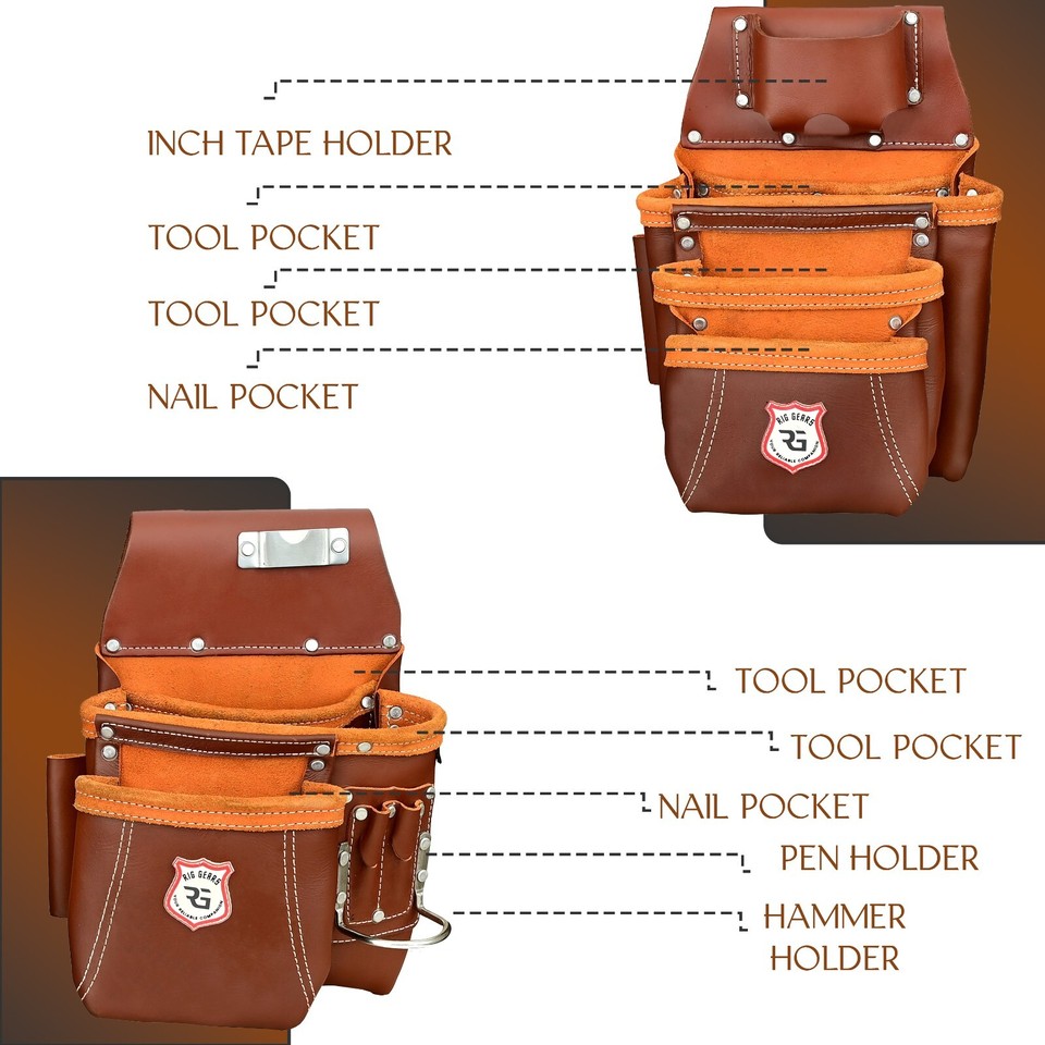 Tool Belt Heavy Duty Carpenter Leather Set constriction tools Organizer ...