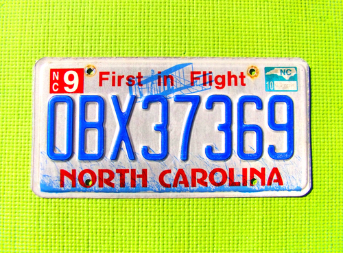 "OBX" North Carolina 2010 "First in Flight" License Plate! "3736" Good ...