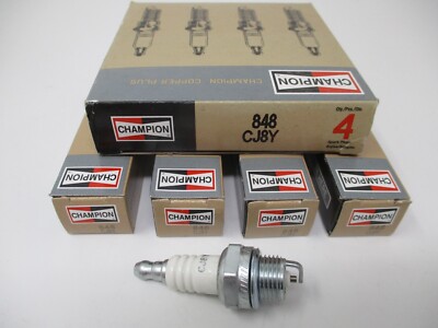 4 Genuine Champion 848 CJ8Y Nickel Spark Plug's Copper Plus Small ...