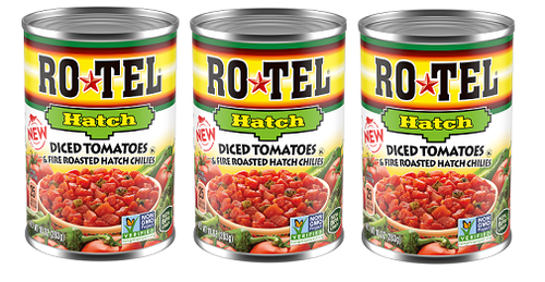 Rotel Hatch Diced Tomatoes & Fire Roasted Hatch Chilies 3 Can Pack ...