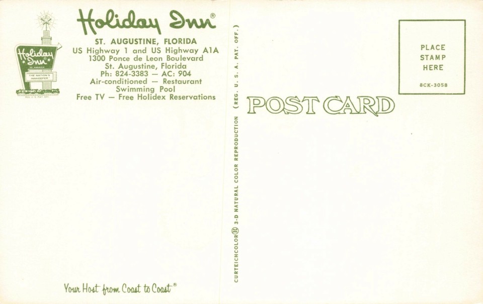 Postcard Holiday Inn Florida | eBay