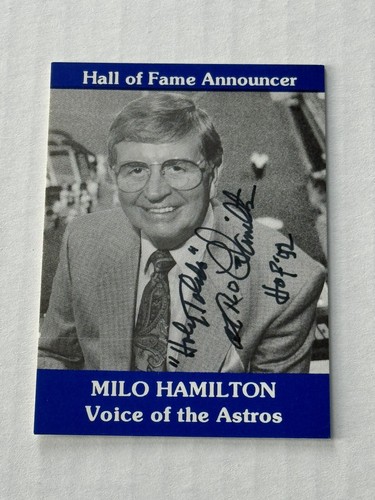 Milo Hamilton Authentic Signed Autograph Auto Houston Astros HOF ...