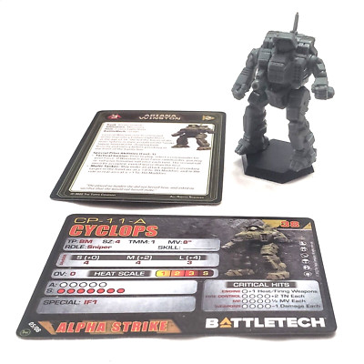 Battletech Cyclops Mech + Alpha Strike Cards Eridani Light Horse Hunter ...