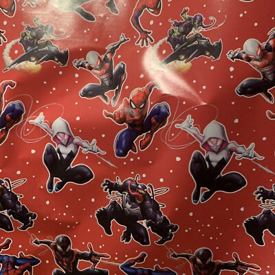 Spider-Man Gift Wrapping Paper, 50 Sq Ft FLAT Paper See description | eBay