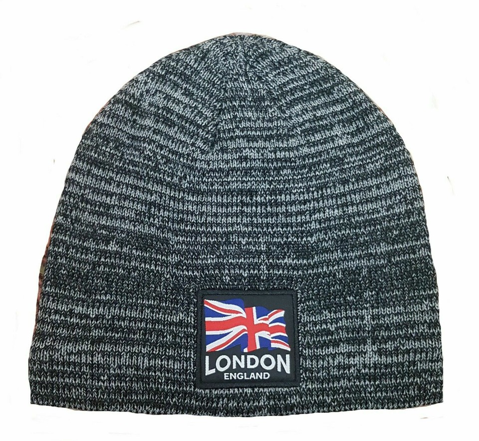 UNION JACK Beanie Hat Mens Womens Great Britain England Flag Winter ...