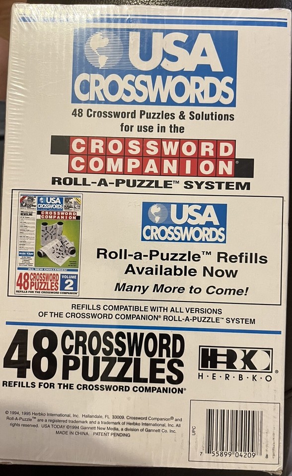 NEW USA Crosswords Refills for Crossword Companion 48 Puzzles Volume 9 ...