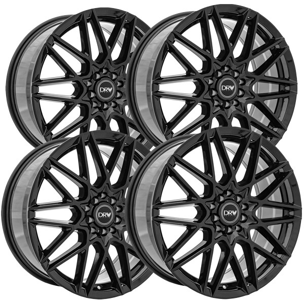 (Set of 4) DRW D17 17x7 5x100/5x4.5" +40mm Gloss Black Wheels Rims 17 ...