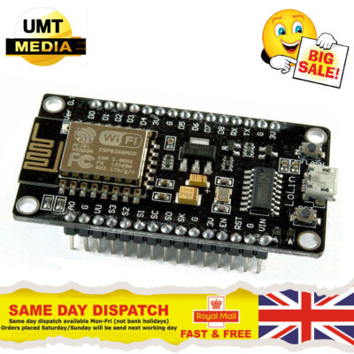 NodeMcu ESP8266 Development Board 12E WIFI CH340G v3 USB ESP12 ESP-12 ...