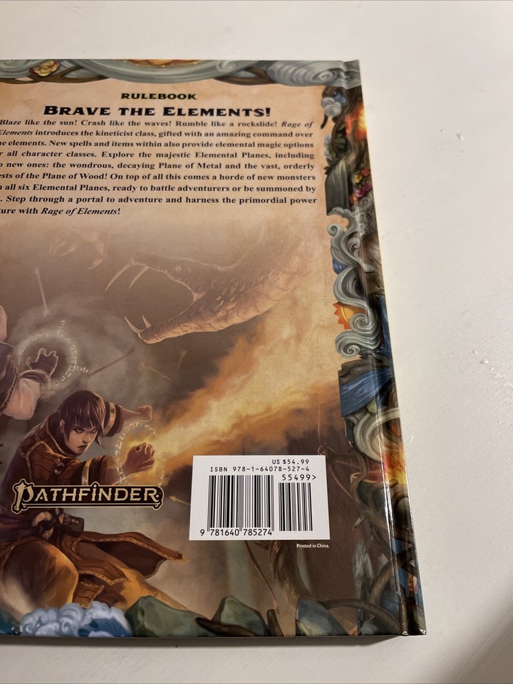 Pathfinder 2nd Edition Rage of Elements Rulebook Hardcover - P2 2e New ...