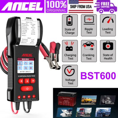 ANCEL BST600 12V 24V Car Truck Battery Tester Analyzer with Built-in ...