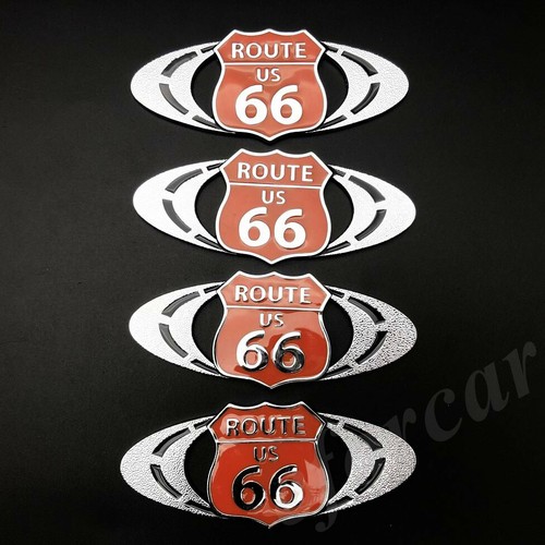 4pcs/set 3D Metal Route US 66 Car Trunk Rear Fender Decals Badge Decal ...