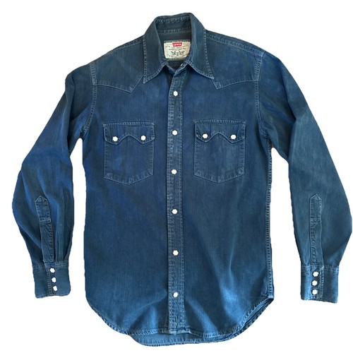 Levi's Mens diamond Pearl Snap Western Denim Shirt, small | eBay