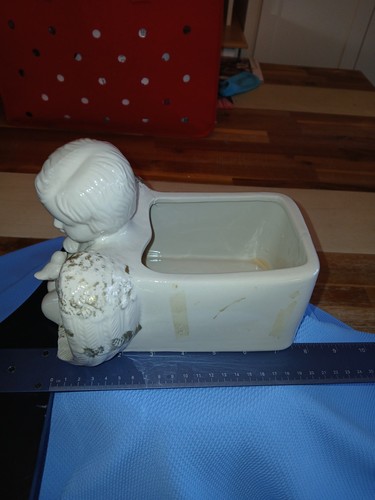 Vintage Ceramic Praying Angel Planter White Glazed | eBay