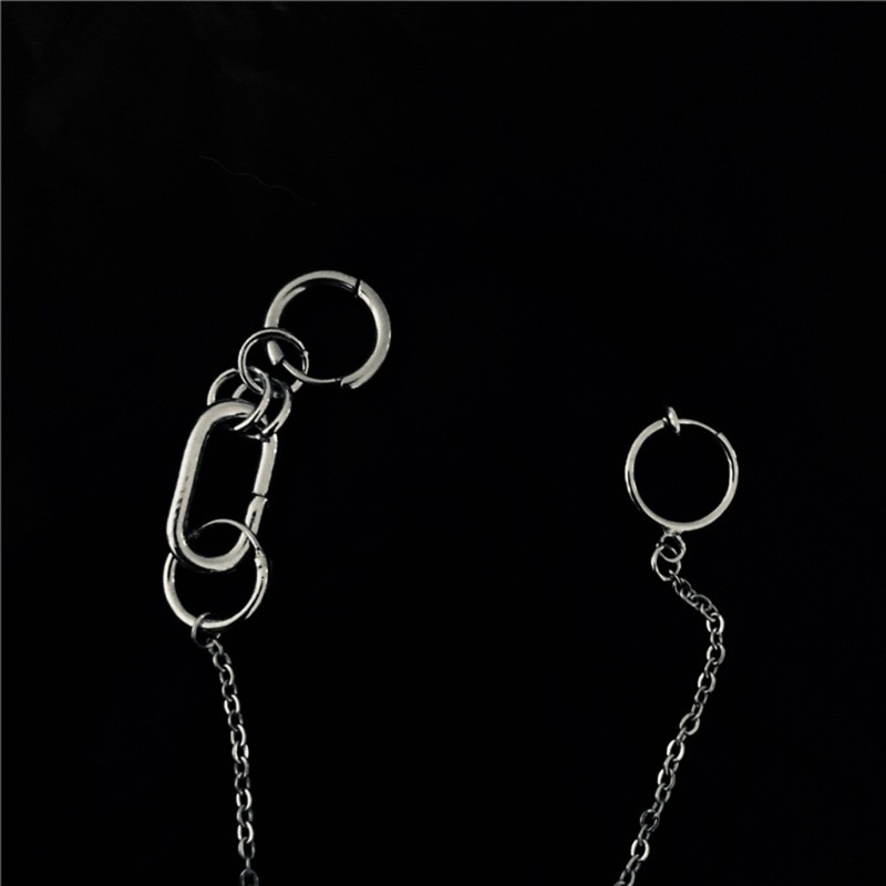 Cool Lip Chain Nose Chain One-piece Lip Ring Without Piercing Earring ...