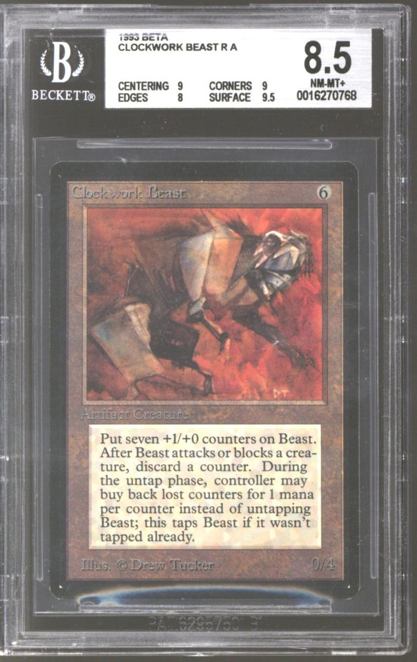 Magic MTG Beta Clockwork Beast BGS 8.5 (9, 9, 8, 9.5) B+++ NEAR MINT NM ...