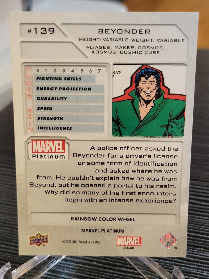 Marvel Platinum #139 Beyonder Color Wheel Rainbow Parallel 2023 Upper ...