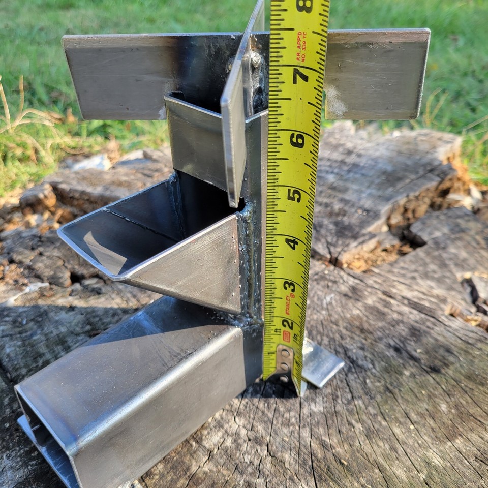 Rocket Stove 2" Portable Camping Hiking Outdoor Compact Wood Burn Prep ...