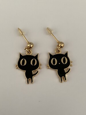 Cute Black Cats Earring Studs Alloy Fashion Jewellery Birthday Friends Gift | eBay Australia