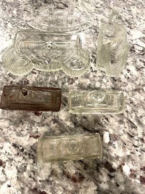 Lot of Vintage Glass Figural Candy Containers 6 Total | eBay