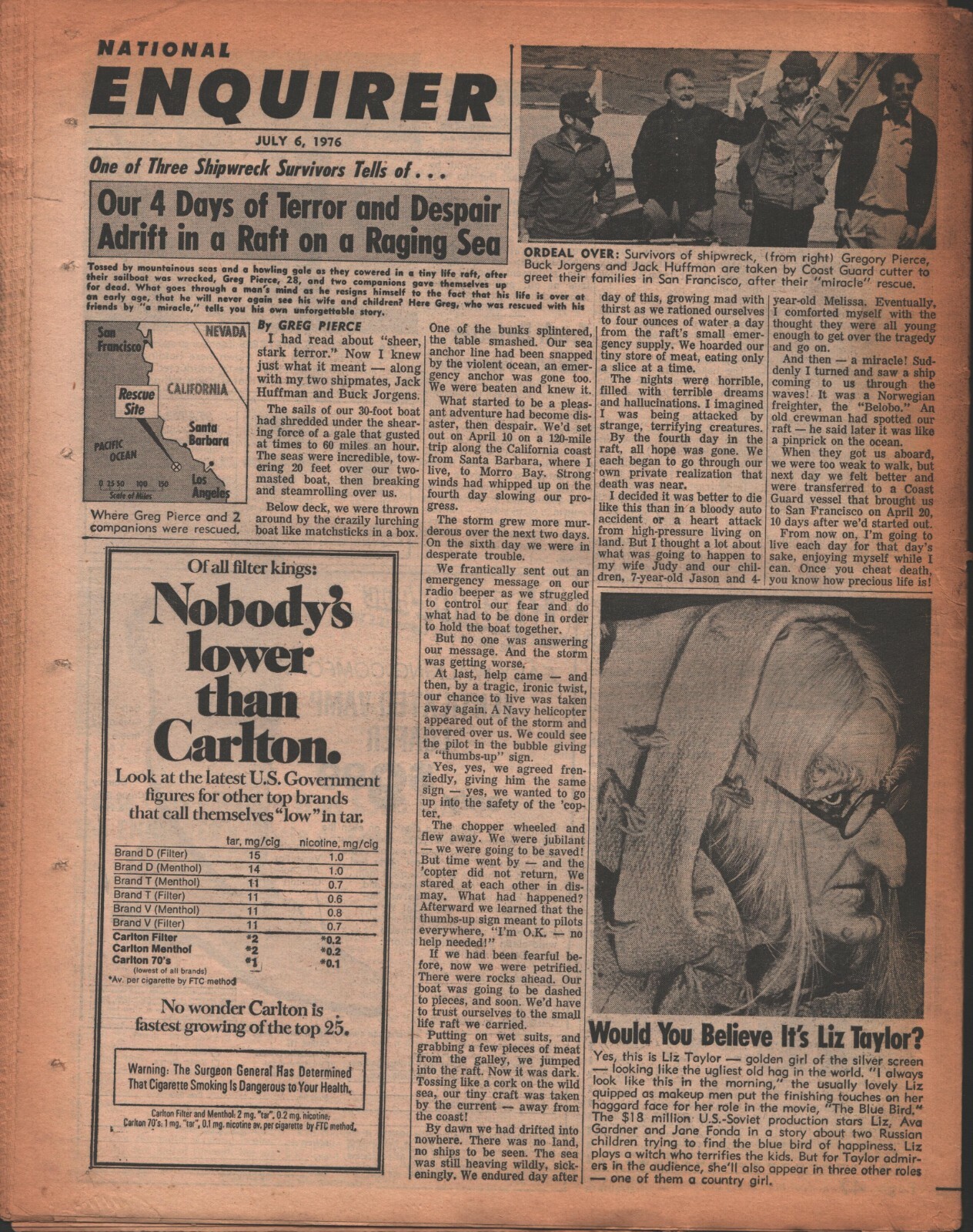National Enquire- 7/6/76 - 1976 Predictions - JFK, Jackie, Judith Exner ...