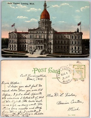 State Capitol Lansing MI Postcard | eBay