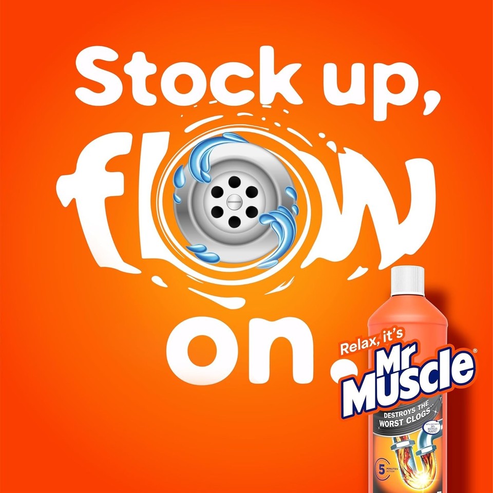 Mr Muscle Drain Unblocker Sink Drain Cleaner Fast Acting Heavy Duty ...