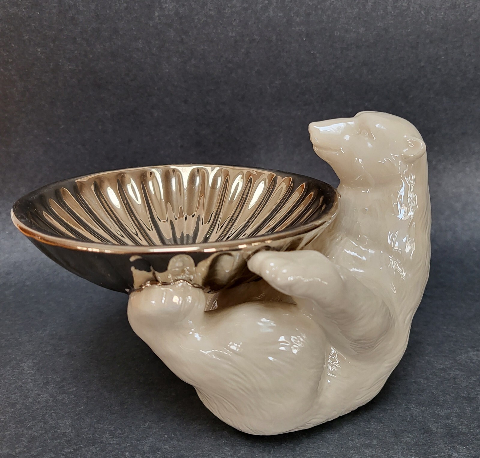 Department Dept 56 Polar Bear Ceramic Silver Soap Trinket Dish ...