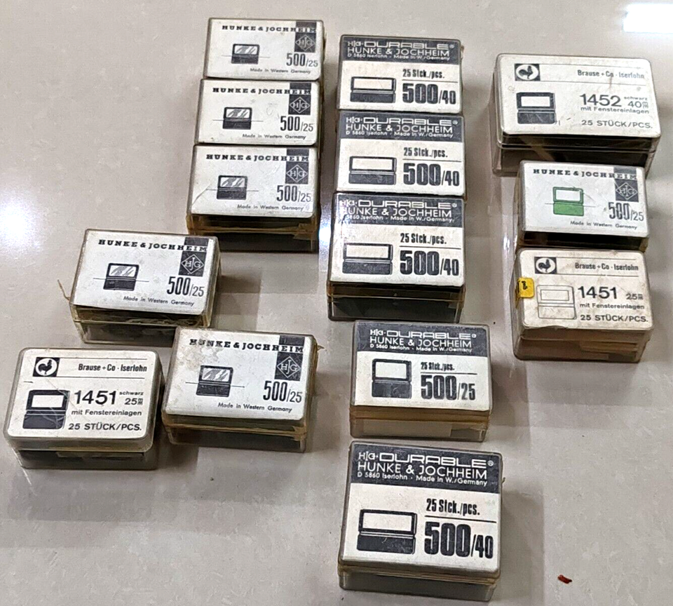 14 X Vintage Rare Metal Index Clips Boxes from 70s hunke & jochheim ...