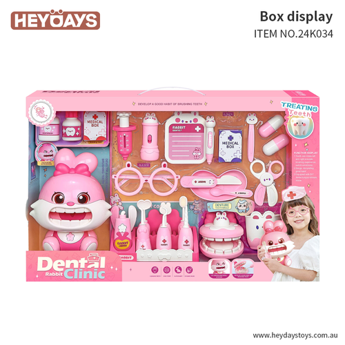 Bunny Rabbit Dental Role Play Set Pretend Play Doctor Dentist Kit Toy ...