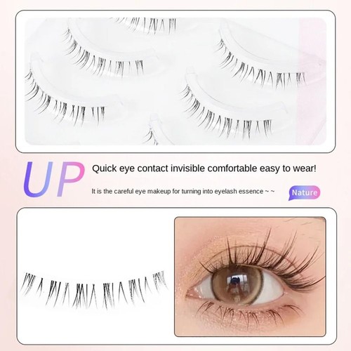 5PAIRS Transparent Stems Lower False Lashes One-piece Fake Lashes Women ...