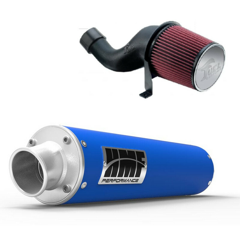 HMF Performance Blue Slip On Exhaust Pipe Muffler & FCI Intake Raptor ...