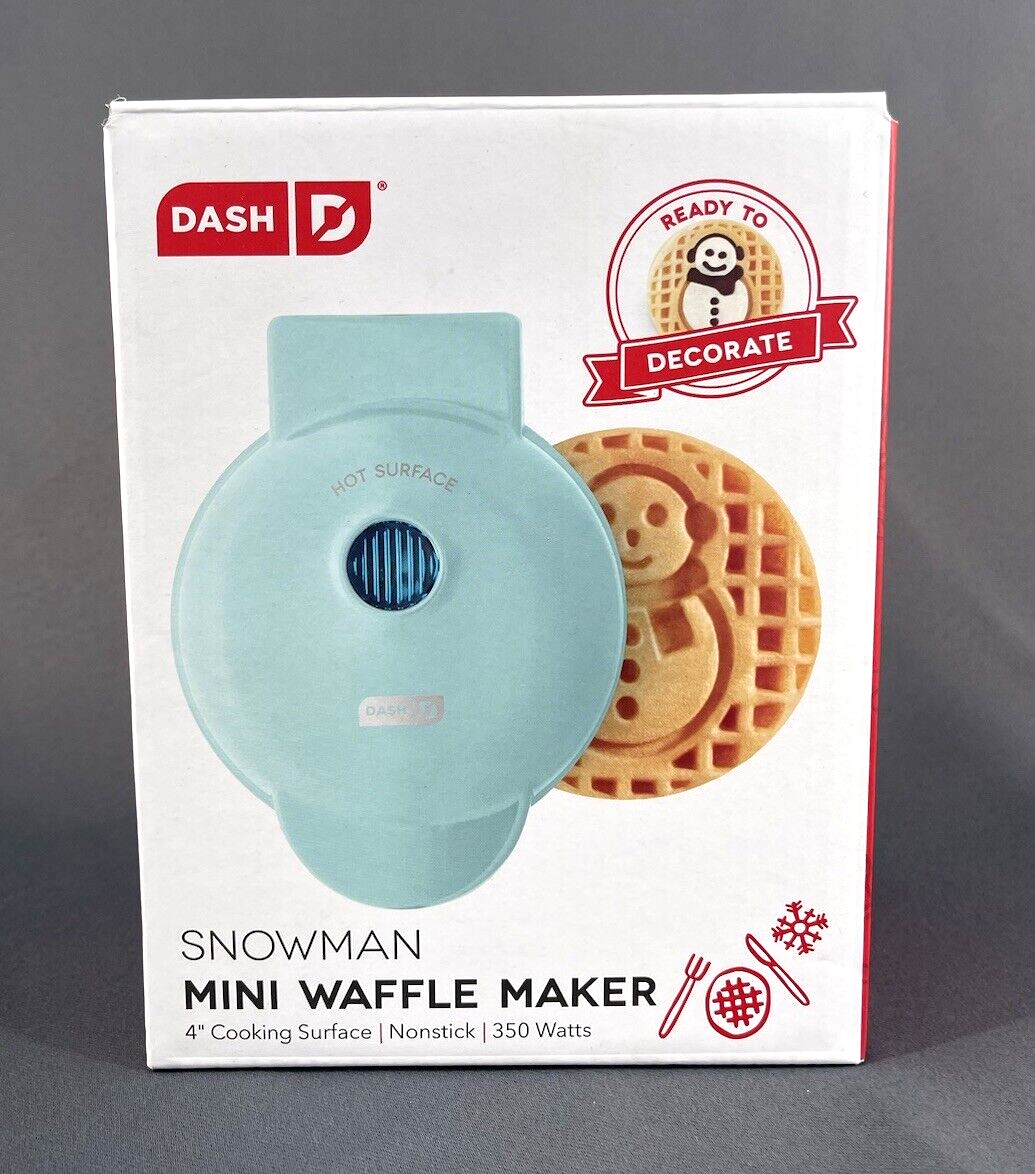 New Limited Edition Holiday Snowman Mini 4" Waffle Maker Light ...