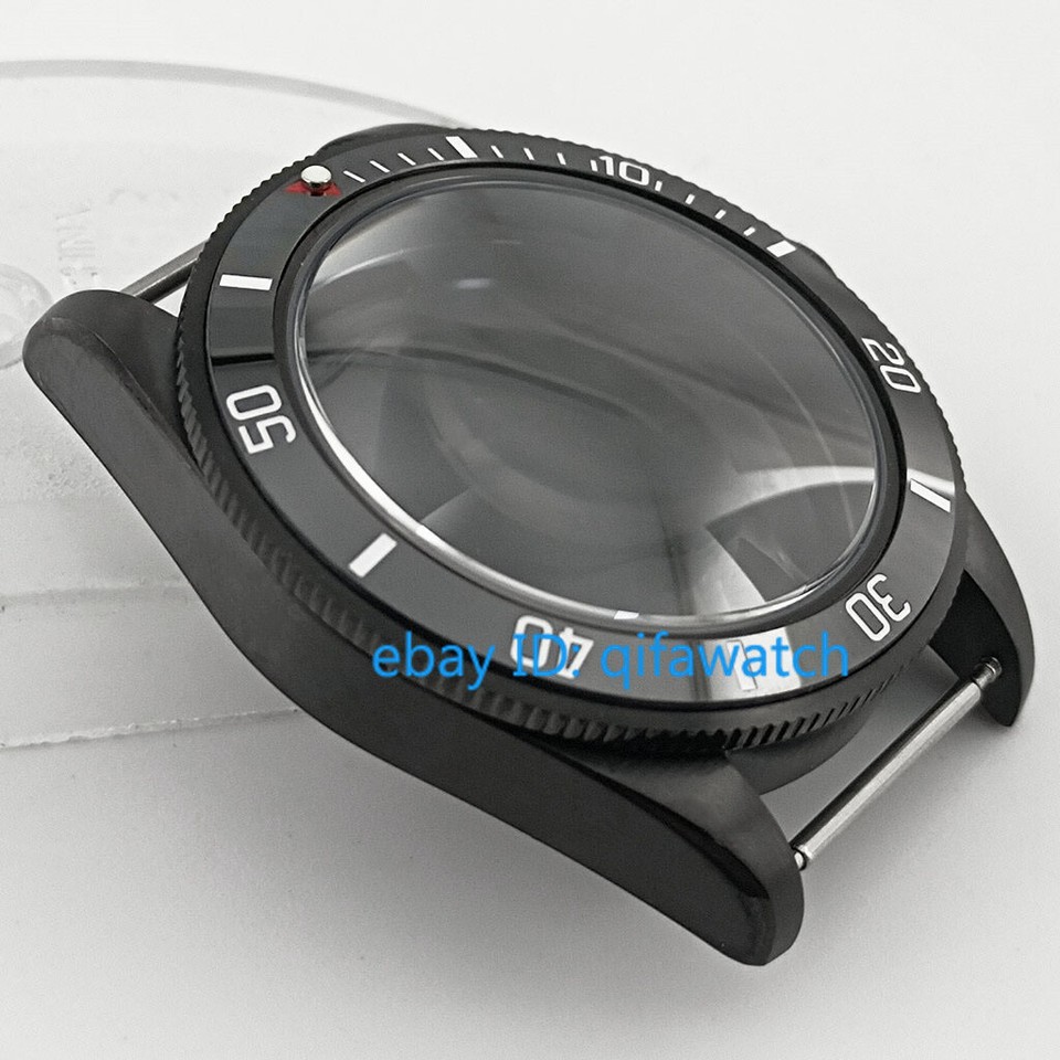 39mm black Watch Case Dome Sapphire Fit NH34 NH35 NH36 ETA 2824 PT5000 ...