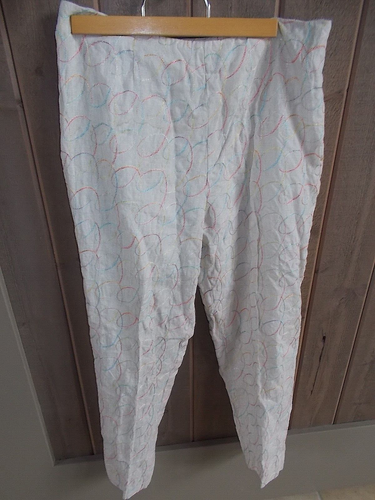 Bernard Zins Paris Beige Linen Embroidered Pants Sz 12 | eBay